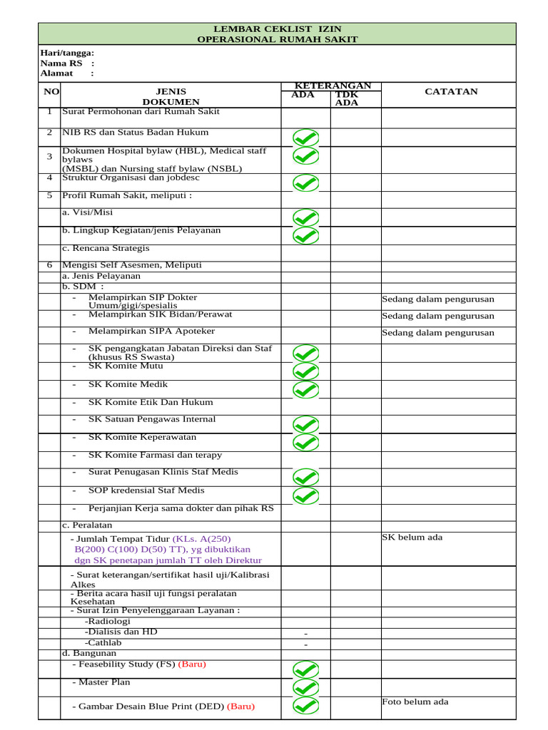 Lembar Ceklis | PDF