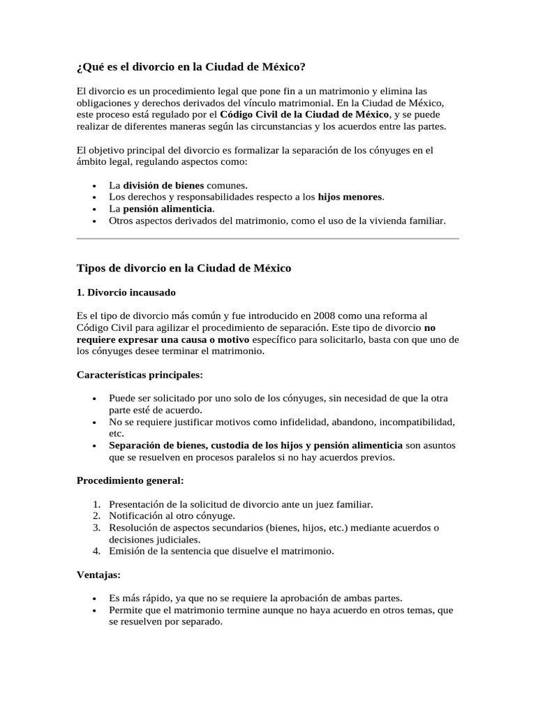 Qué Es El Divorcio en La Ciudad de México | PDF | Divorcio | Matrimonio