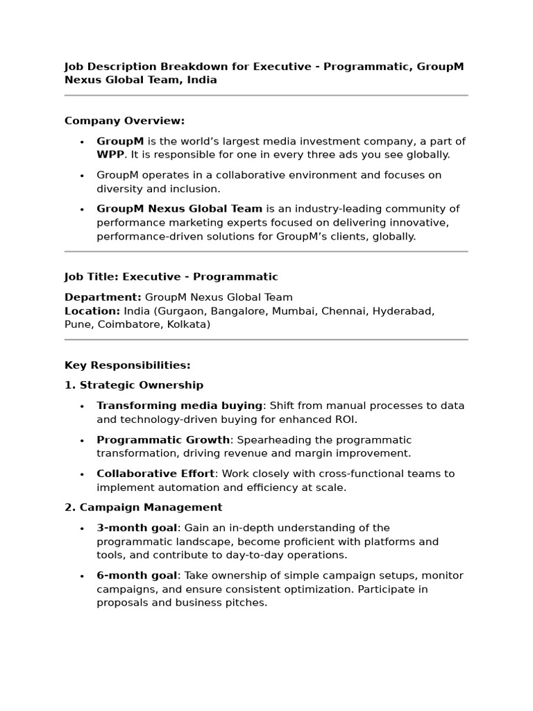 Group M - Programmatic | PDF