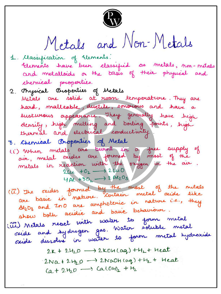 Metals & Non Metals (1) - Watermarked | PDF