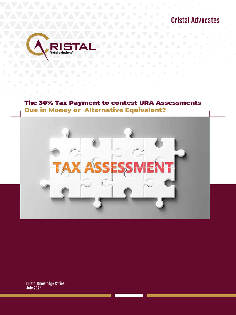 The 30% Tax Payment To Contest URA Assessments | PDF | Taxes | Payments