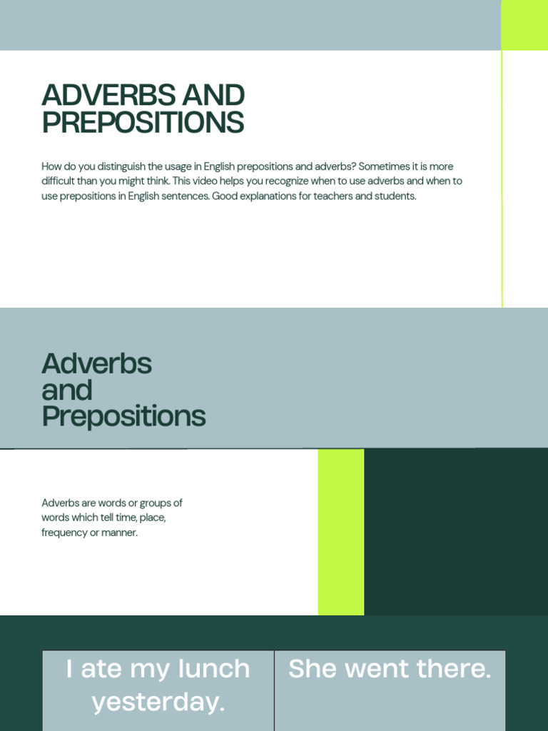 ADVERBS AND PREPOSITIONS - Presentation - 20240722 - 143518 - 0000-3 | PDF