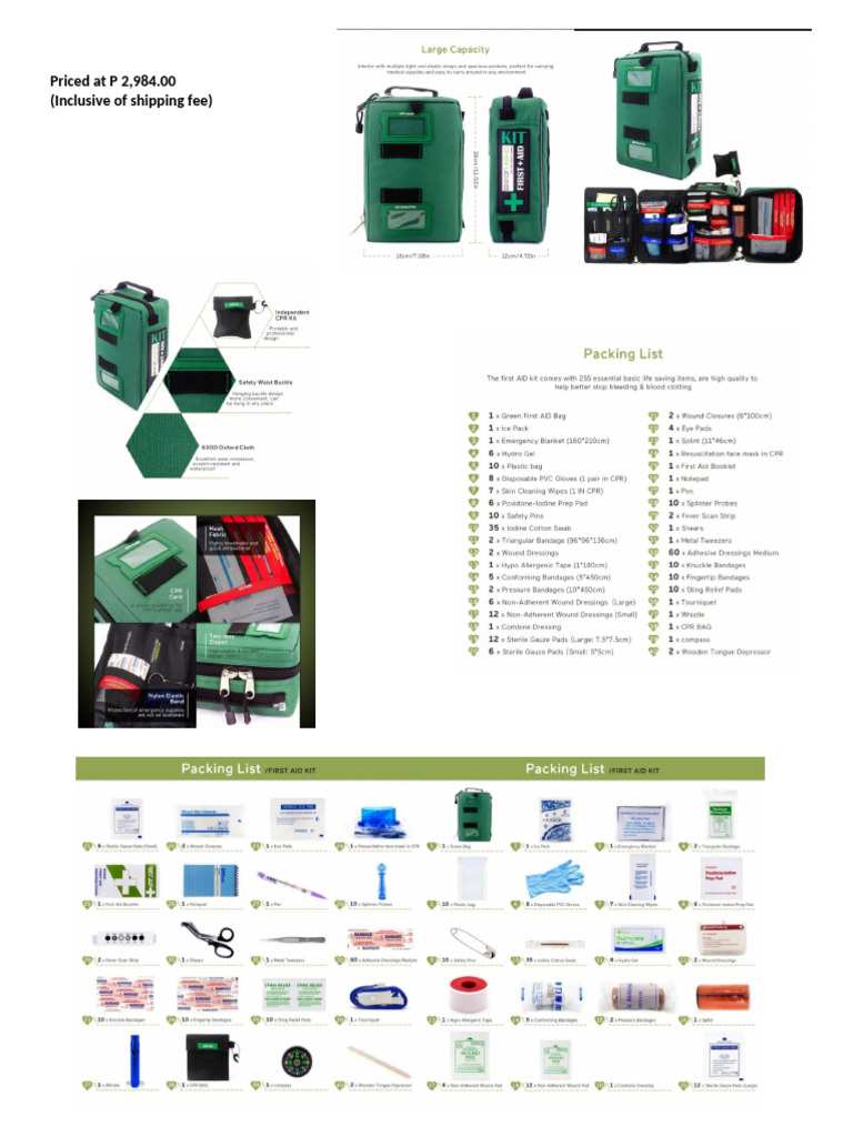 First Aid Kit Set - 1 | PDF