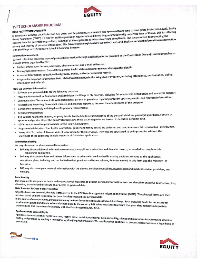 TVET Declaration and Data Protection Form PDF | PDF