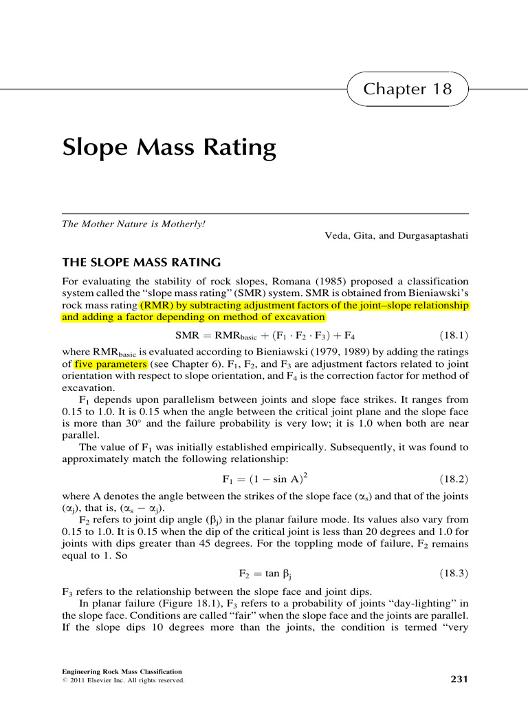 Slope Mass Rating | PDF | Earth Sciences | Geology