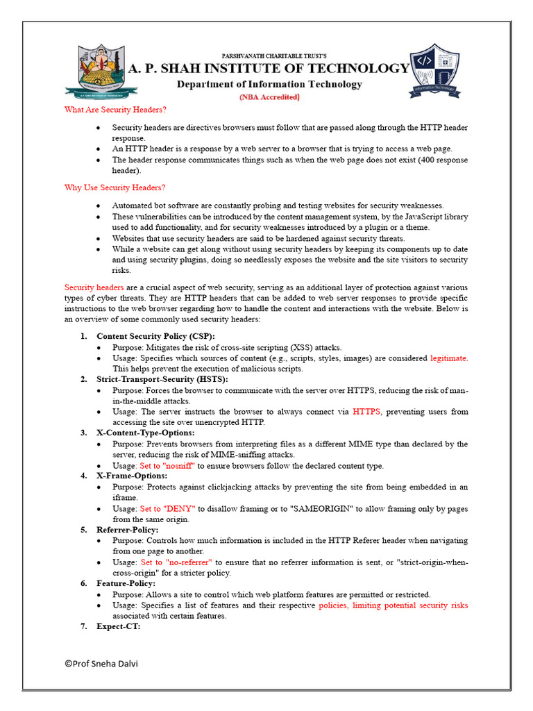 Essential Security Headers for Websites | PDF | World Wide Web ...