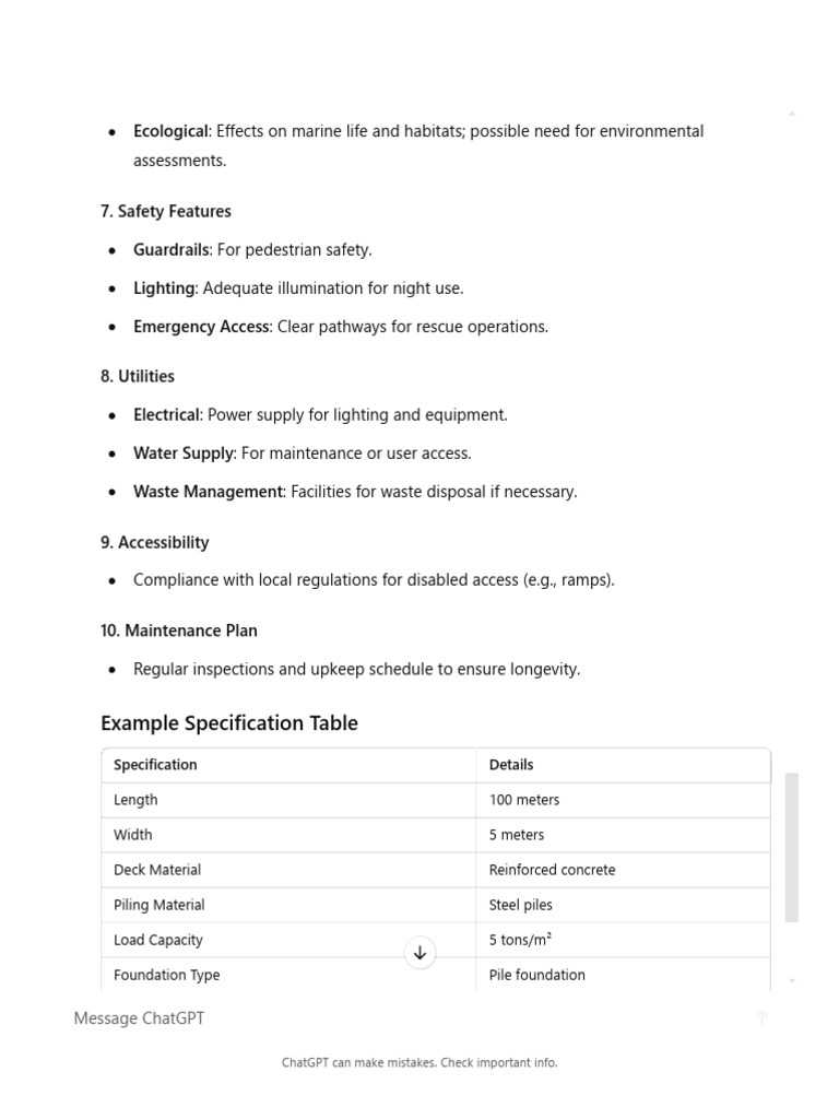 Jetty Design and Safety Specifications | PDF