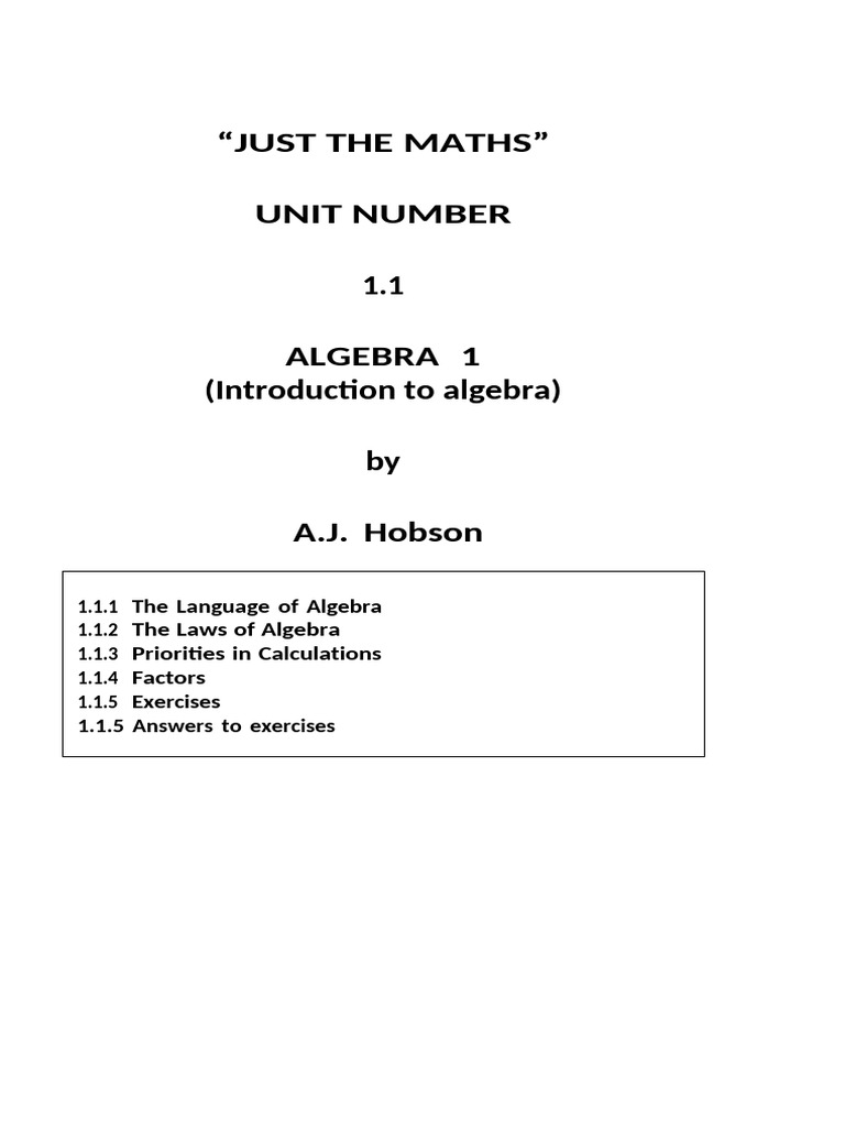 Introduction to Basic Algebra Concepts | PDF | Significant Figures ...