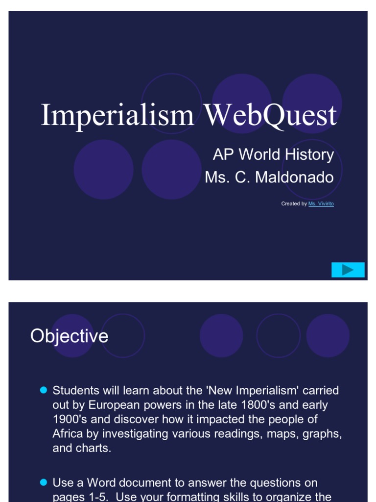 Imperialism WebQuest NEW | PDF | Imperialism | Africa