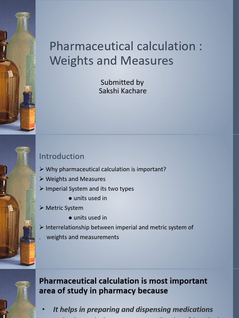 Pharmaceutical Calculation | PDF