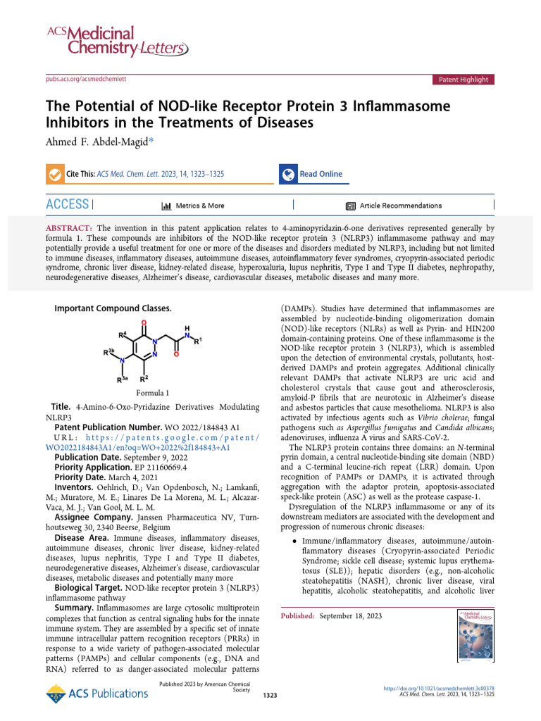 Abdel Magid 2023 The Potential of Nod Like Receptor Protein 3 ...