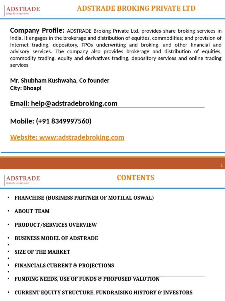 PPT for funding_ADS Trade | PDF | Private Sector | Financial Markets