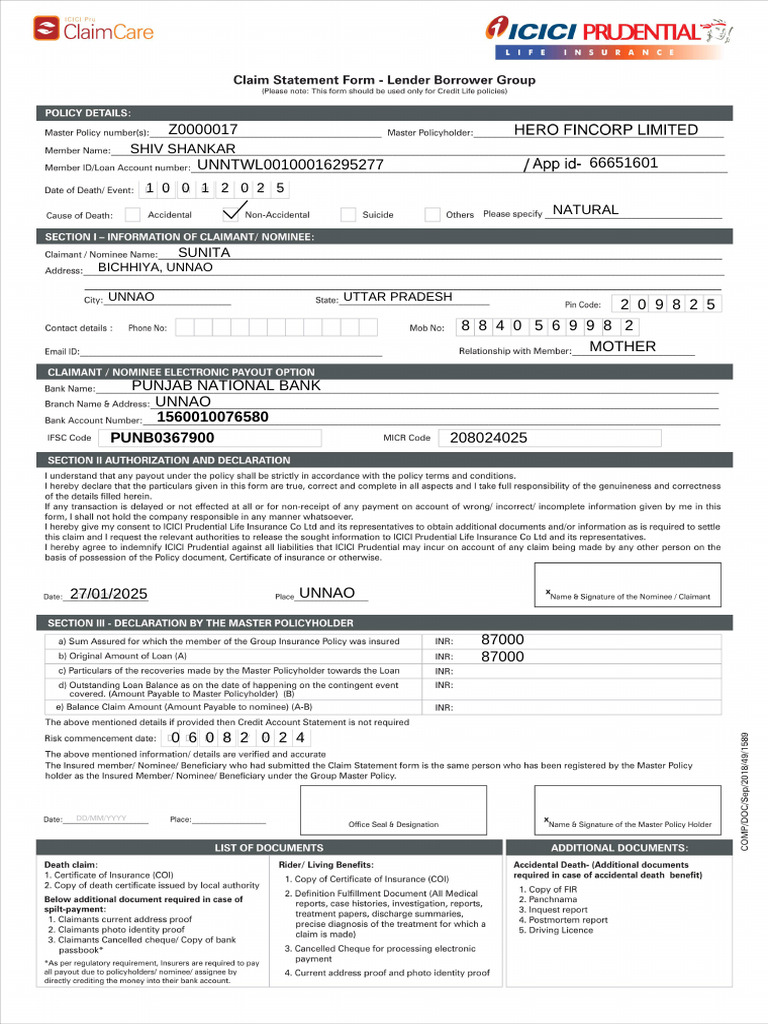 ICICI Prudential Form-Output | PDF