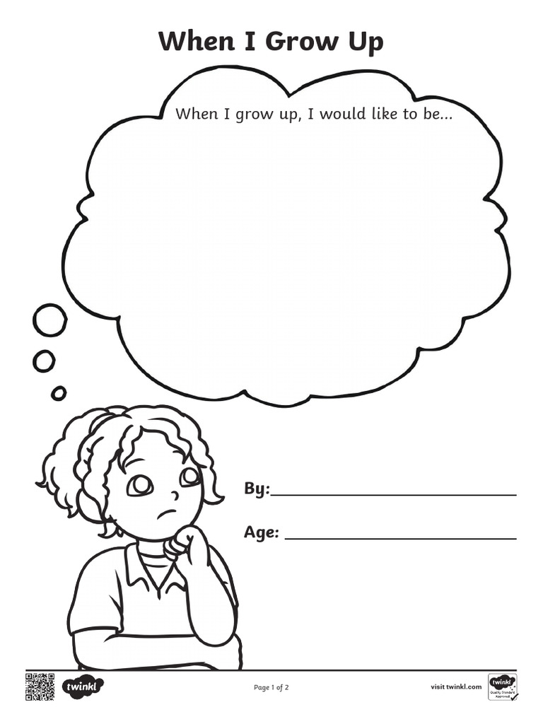 When I Grow Up Worksheet - Ver - 3 | PDF