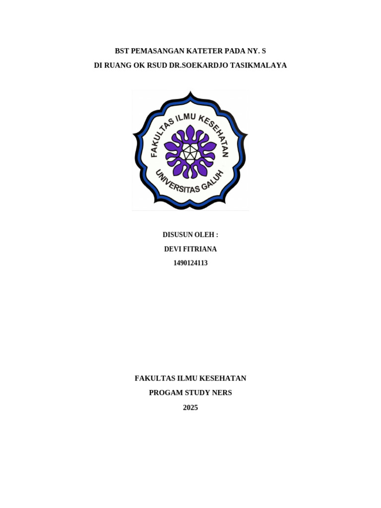 BST KMB Pemasangan Kateter - Devi Fitriana | PDF