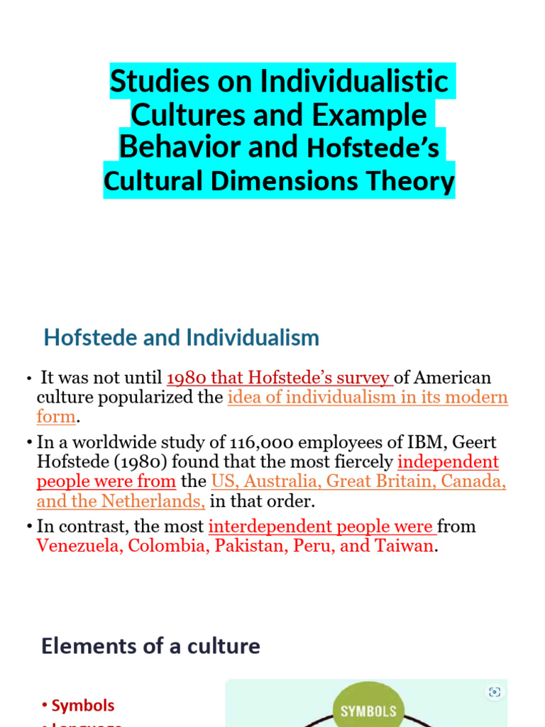 Studies on Individualistic Cultures and Example Behavior | PDF ...