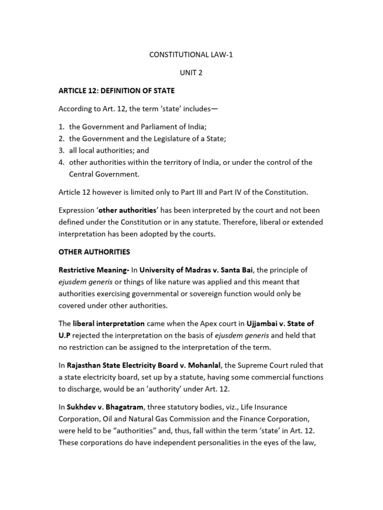 Constitutional Law 1 Unit 2 | PDF | Justice | Crime & Violence