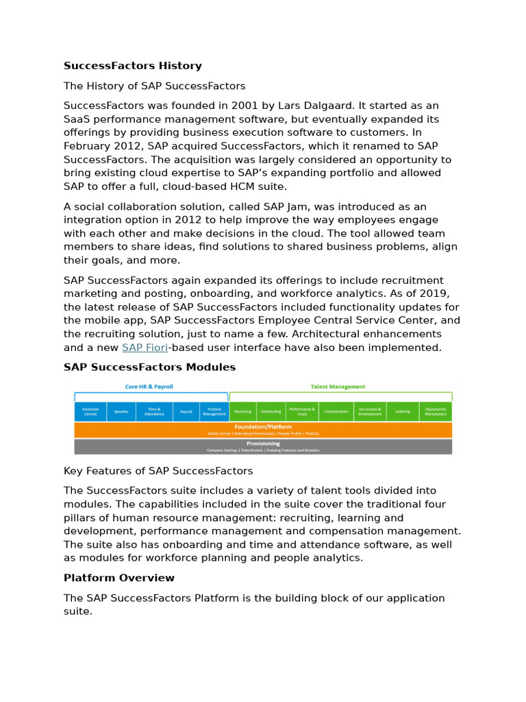 SuccessFactors History | PDF | Login | Cloud Computing