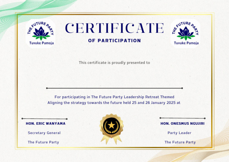 White Gold Elegant Modern Certificate of Participation - 2 | PDF