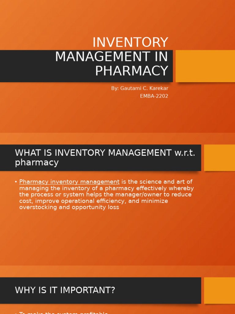 Inventory Management | PDF | Inventory | Pharmacy