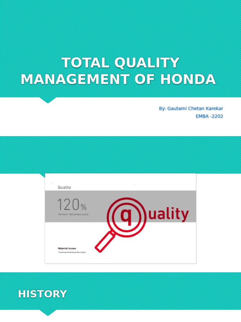 Honda's Total Quality Management | PDF | Reliability Engineering ...