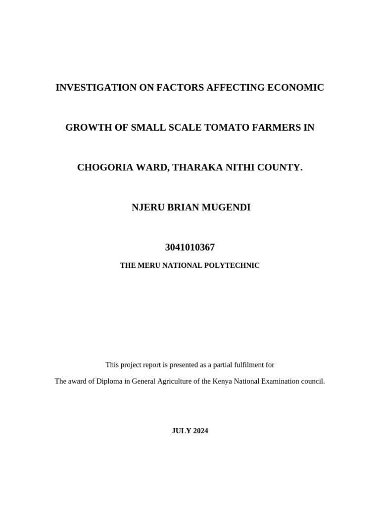 Njeru Brian Mugendi .TP | PDF | Agriculture | Sustainable Agriculture