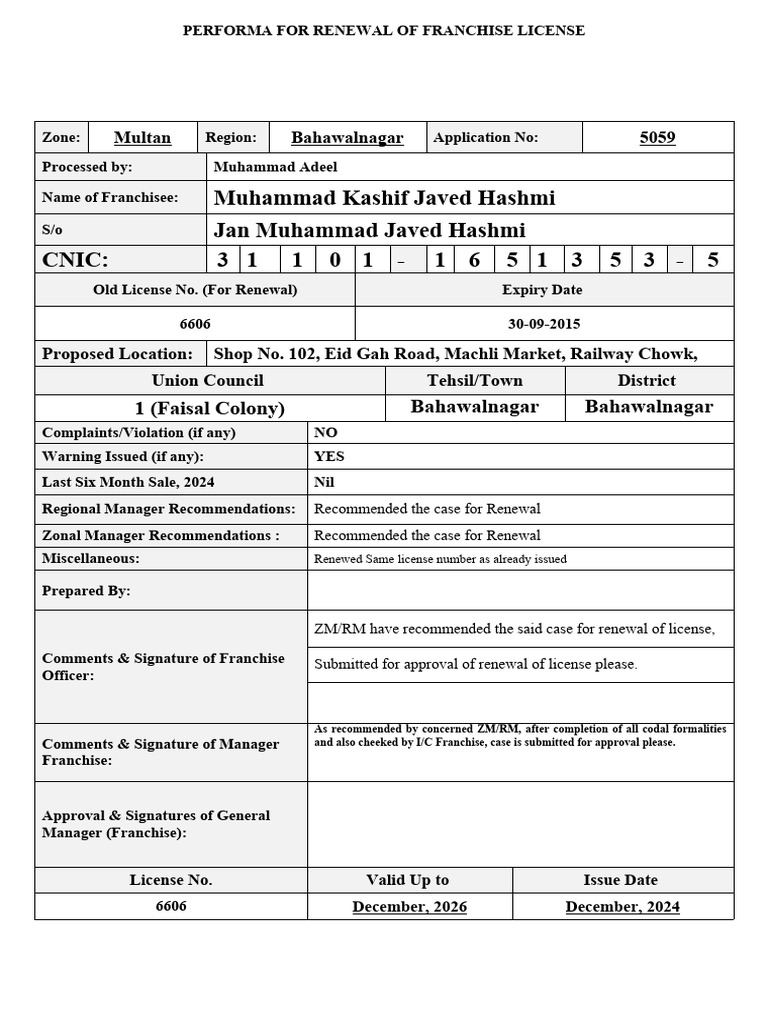 Muhammad Kashif Javed Hashmi Jan Muhammad Javed Hashmi Cnic: 3 1 1 0 1 - 1 6 5 1 3 5 3 - 5 | PDF