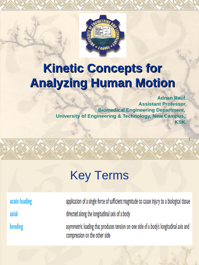 Lect 7 Kinetic Concepts For Analyzing Human Motion | PDF
