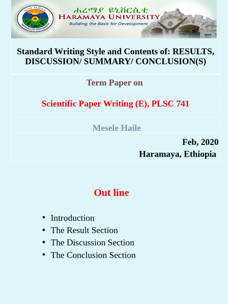 Term Paper PPT Scientific Writting | PDF | Statistics | Information