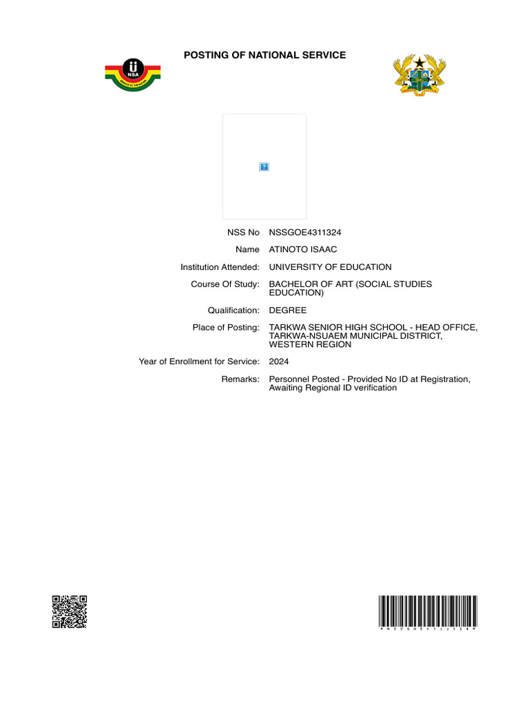 National Service Posting Details | PDF