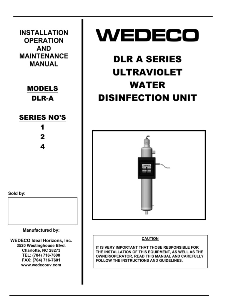 DLR-A Series UV Disinfection Manual | PDF | Ultraviolet | Electricity