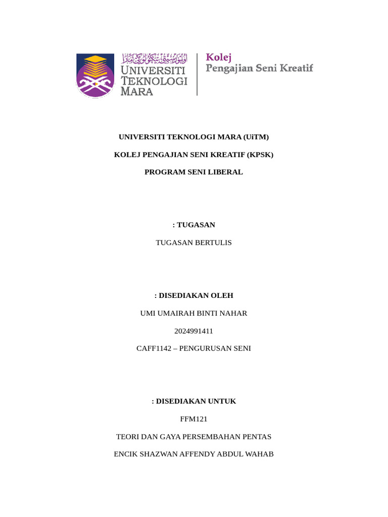 Panduan Persembahan Pentas Seni | PDF