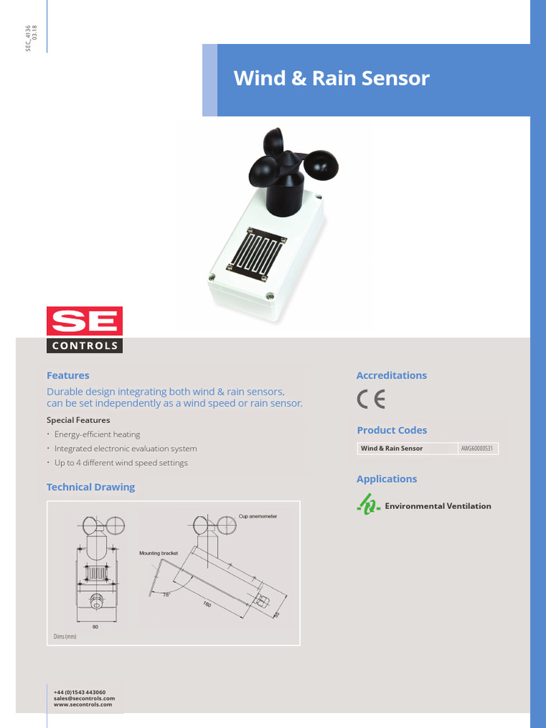 SEC 4136 Wind and Rain Sensor Datasheet | PDF