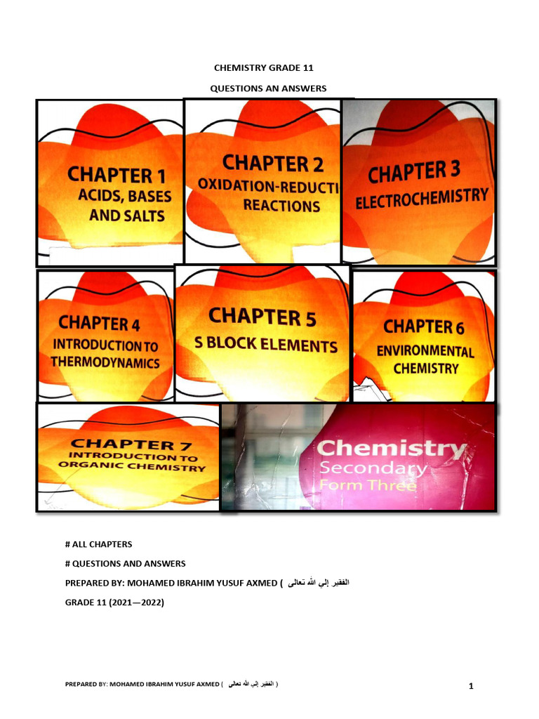 Chemistry Form three All chapters pdf que and Ans | PDF | Acid ...