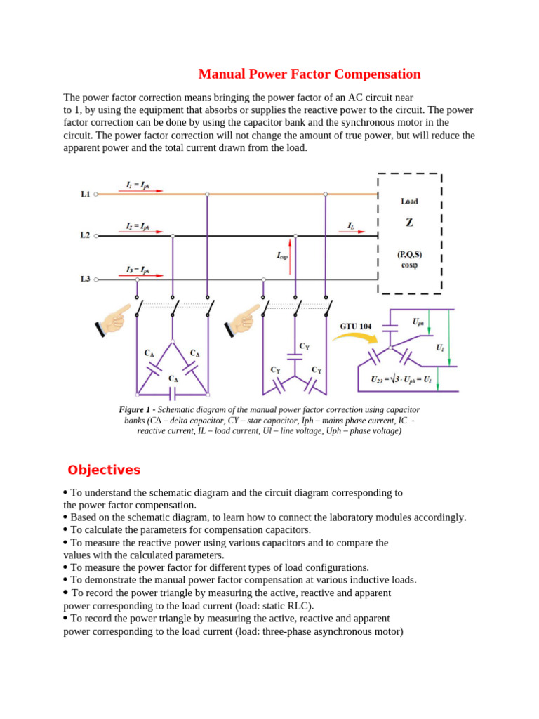 Manual Power Factor Compensation | PDF | Ac Power | Capacitor
