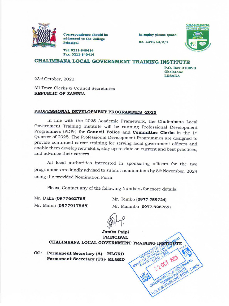 LETTER TO LAs-SHORT COURSES (2) | PDF