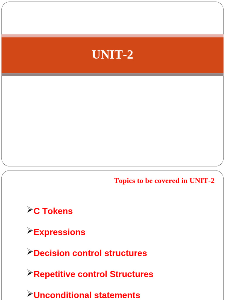 PSUC UNIT - 2 | PDF | Control Flow | Data Type
