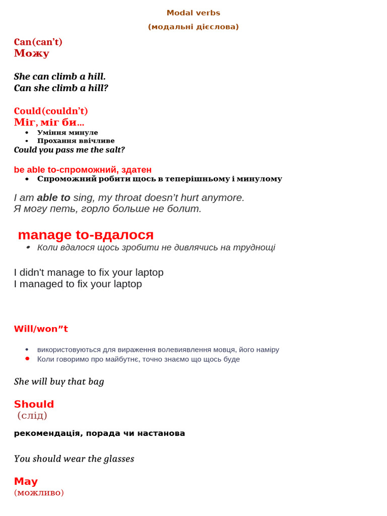 Modal Verbs | PDF