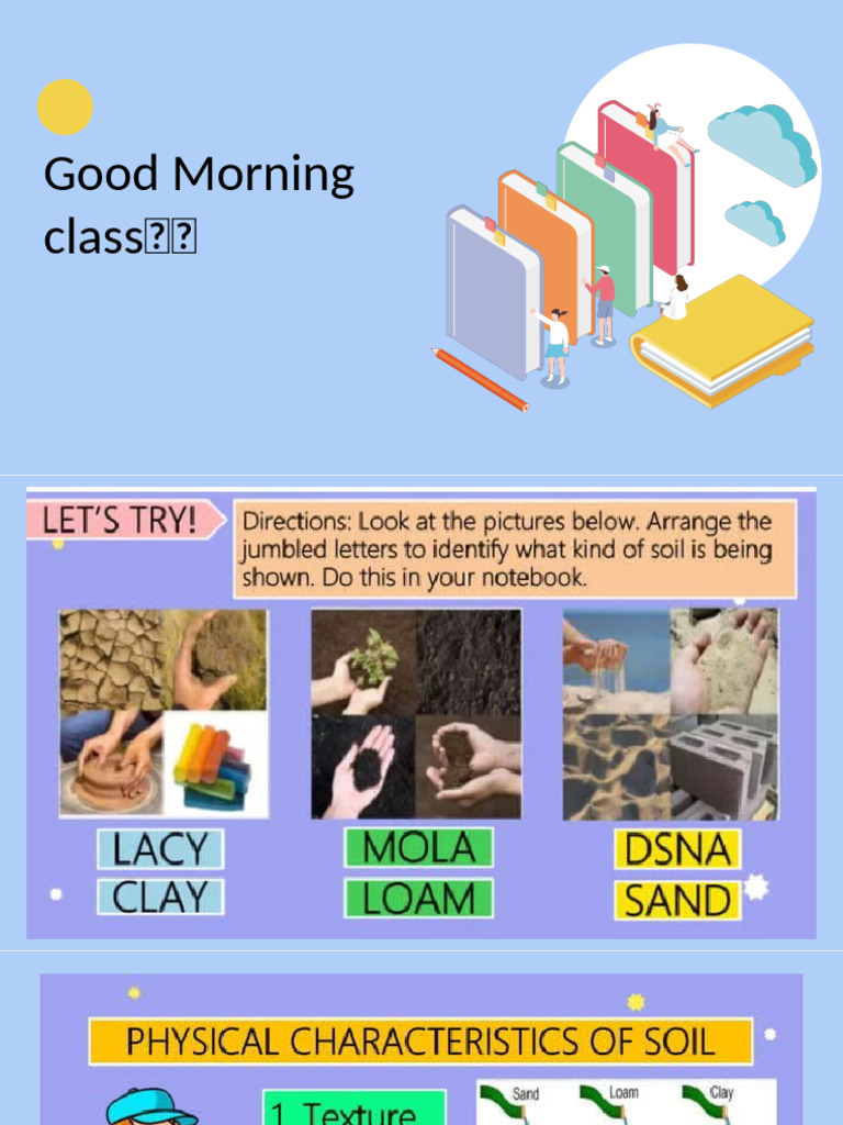 Soil Types and Presentation Guide | PDF | Loam | Physical Geography