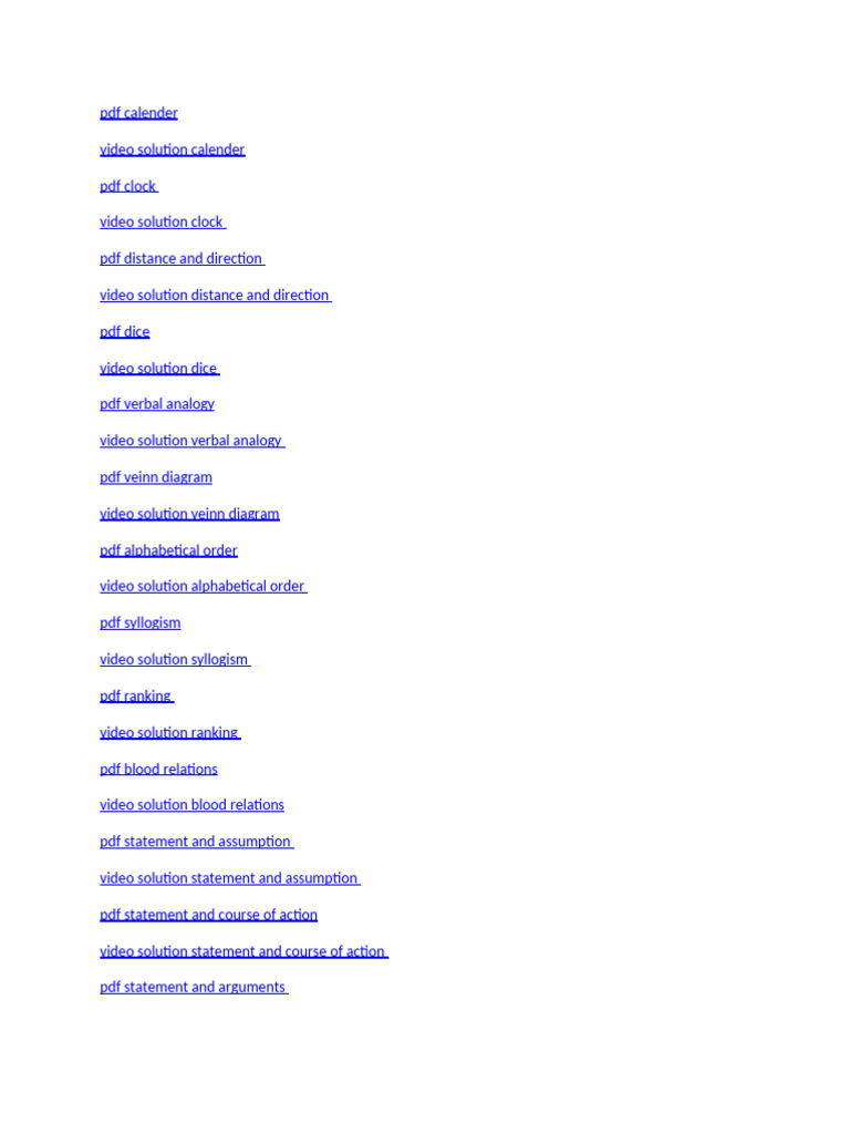 Complete Reasoning Syllabus Fully Updated | PDF