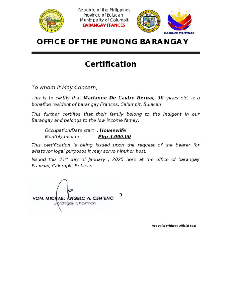 New Certification Low Income | PDF