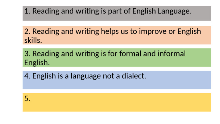 Reading and Writting Quiz | PDF