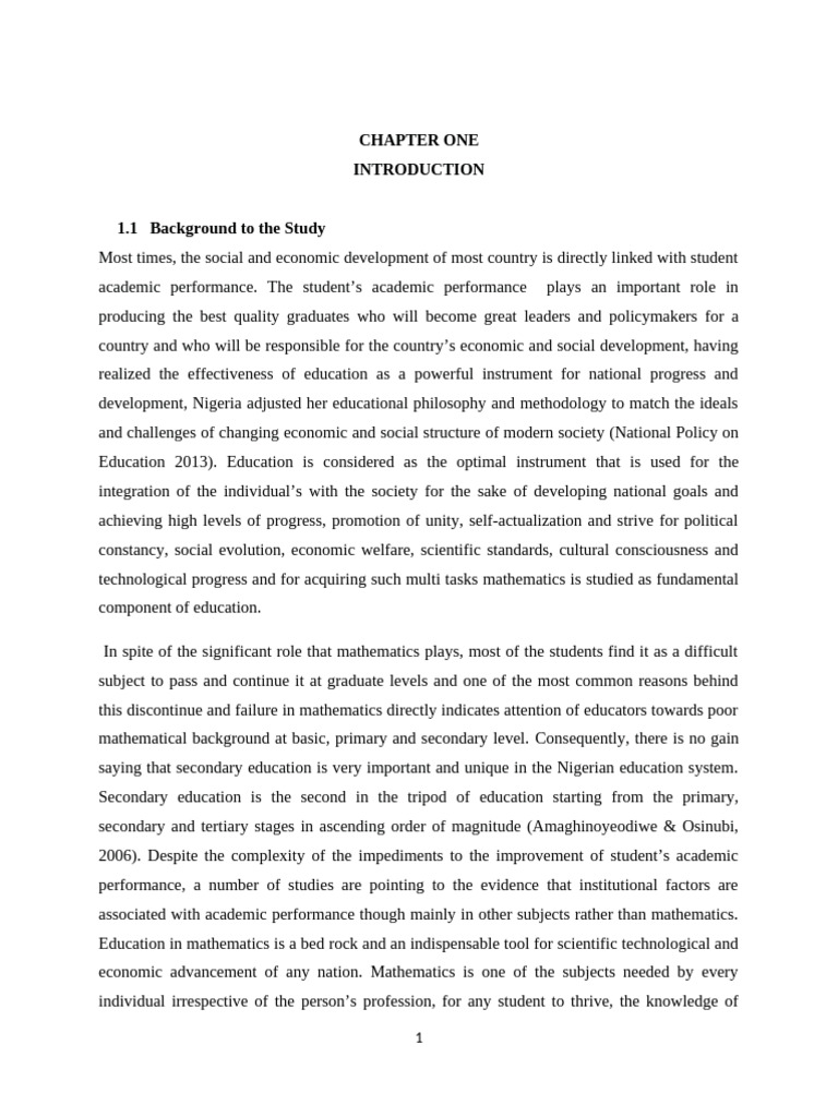 Improvement of Student's Academic Performance in Mathematics in Public ...