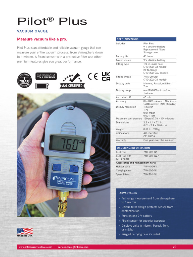 Pilot Plus Product Sheet (English) | PDF | Atmospheric Pressure ...