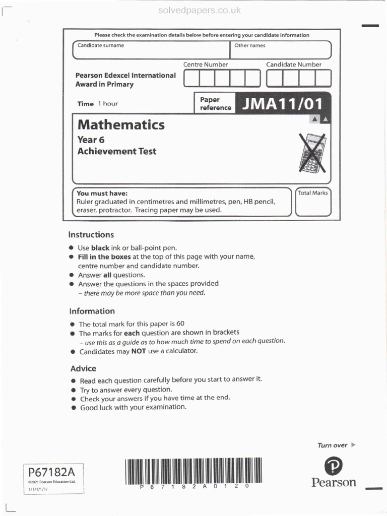 Math Year 6 June 2021 | PDF