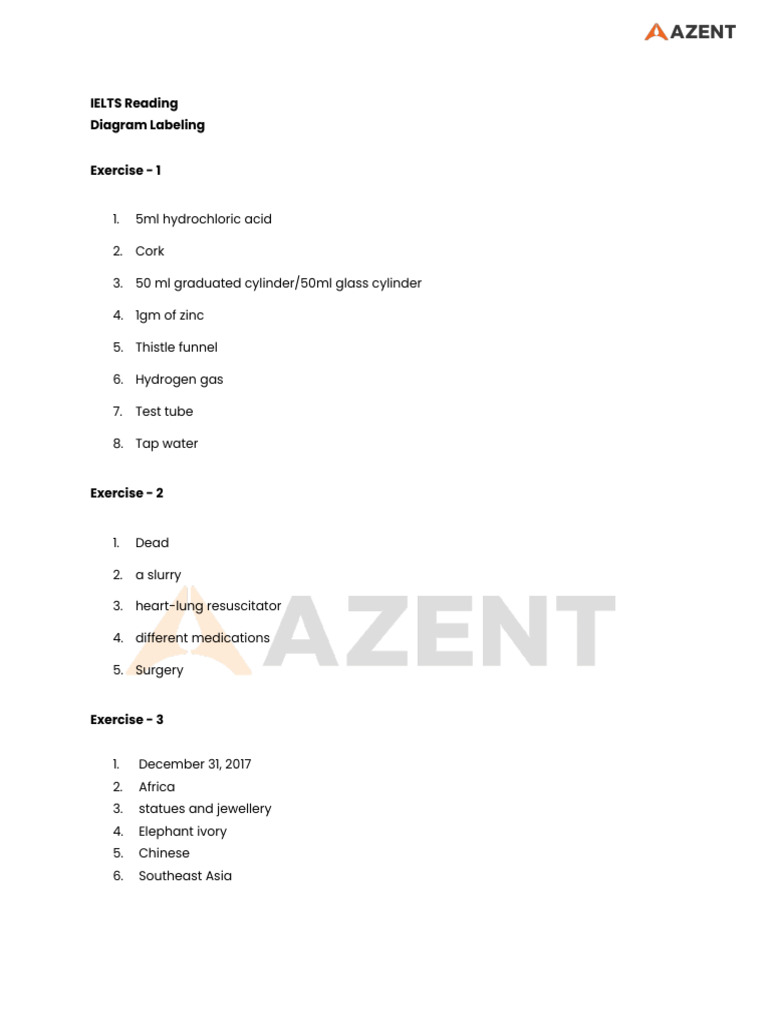 3. Diagram Labeling-Table Completion - Answers | PDF