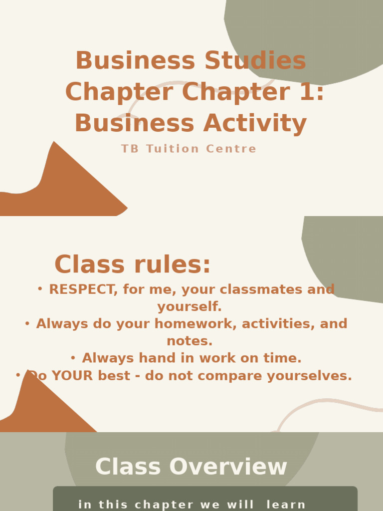 IGCSE Business studies 1.1 | PDF | Goods | Opportunity Cost