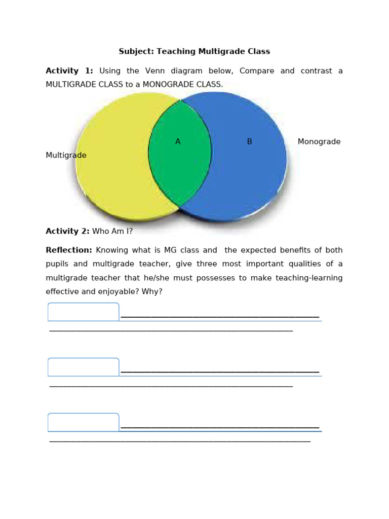 Activity-1 Multi Grade Classes | PDF