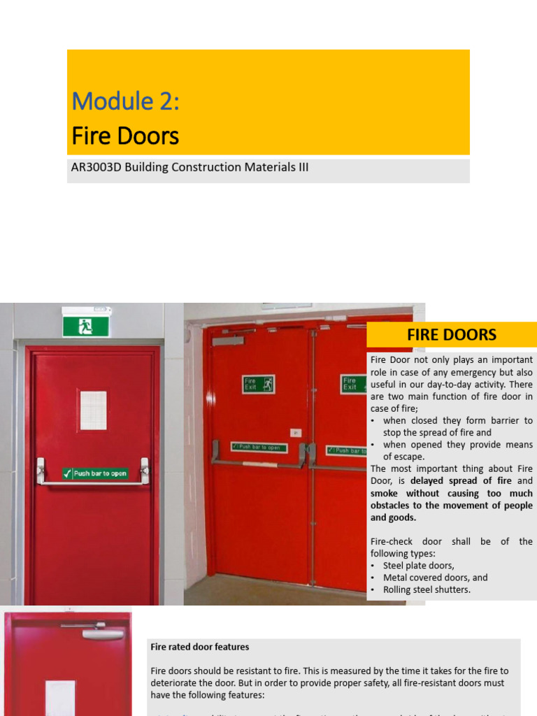 Ap3003D Building Construction & Materials III - Fire Doors | PDF | Door ...