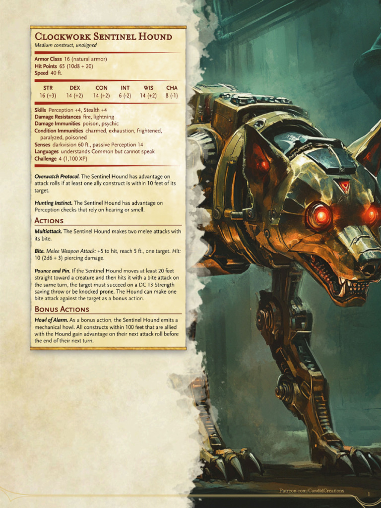 Clockwork Sentinel Hound | PDF